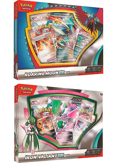 Pokemon TCG: Roaring Moon/Iron Valiant Ex Box - Set of 2 | Double Sleeved